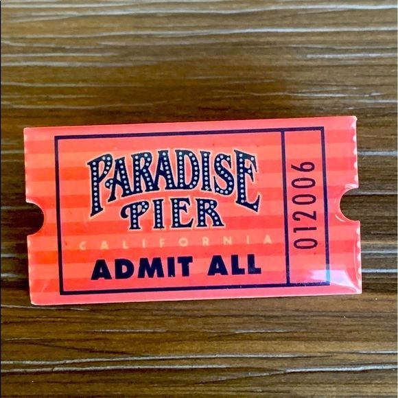 Disney | Jewelry | Disney Vintage Pin Paradise Pier Admit All | Poshmark
